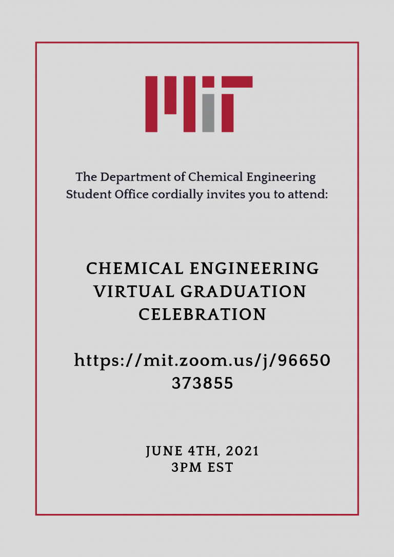 Graduation 2021 – MIT ChemE